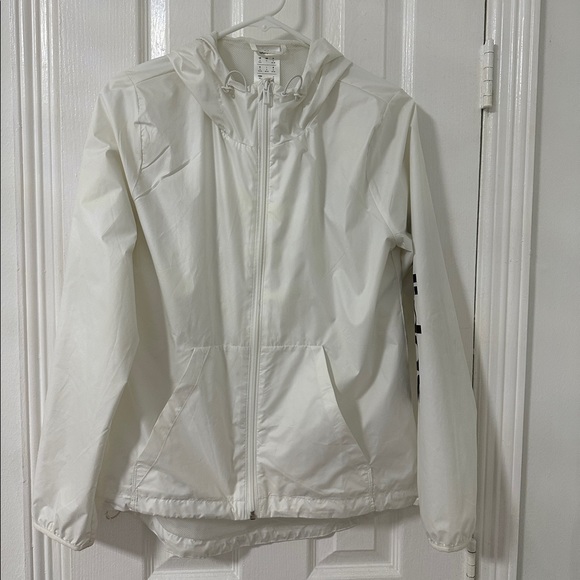 adidas | Jackets & Coats | Adidas White Windbreaker Jacket | Poshmark